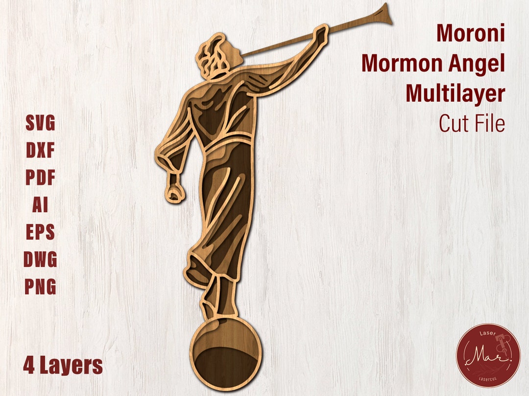 Multilayer Mormon Angel Moroni Statue Laser Cut File 3D Layered Mormon ...