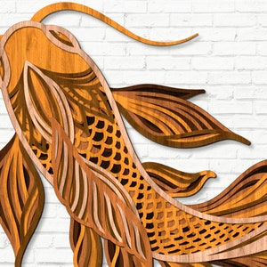 Multilayer Koi Fish Laser Cut File DXF Laser Cut Fish Mandala Koi SVG ...