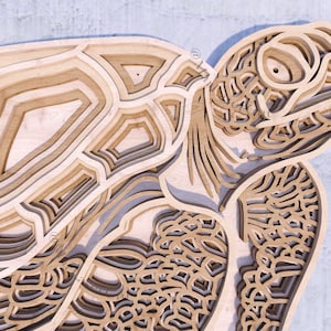 Layered Sea Turtle Laser Cut 3D File SVG Instant Download Vector ...