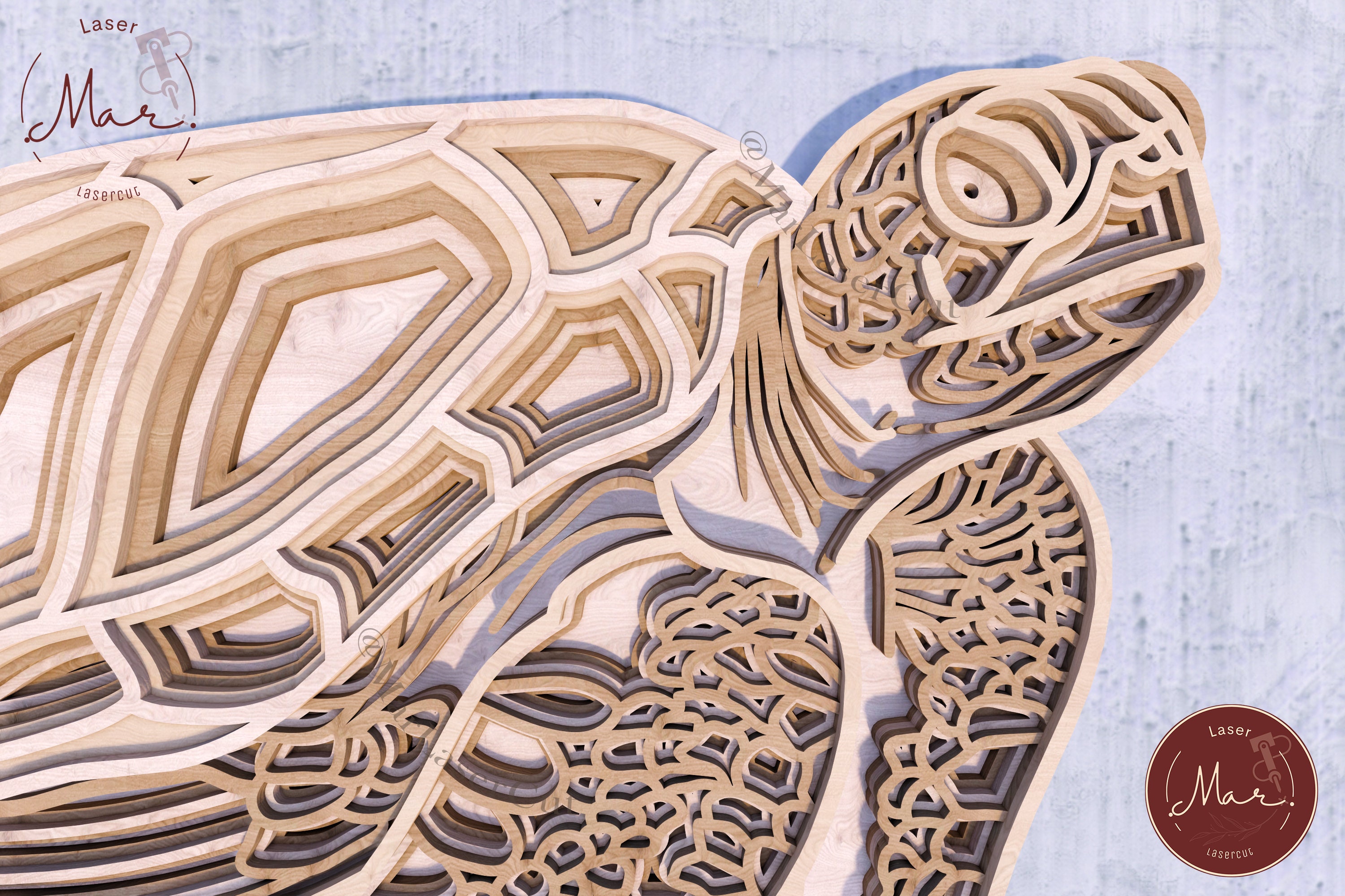 Layered Sea Turtle Laser Cut 3D File SVG Instant Download - Etsy Australia