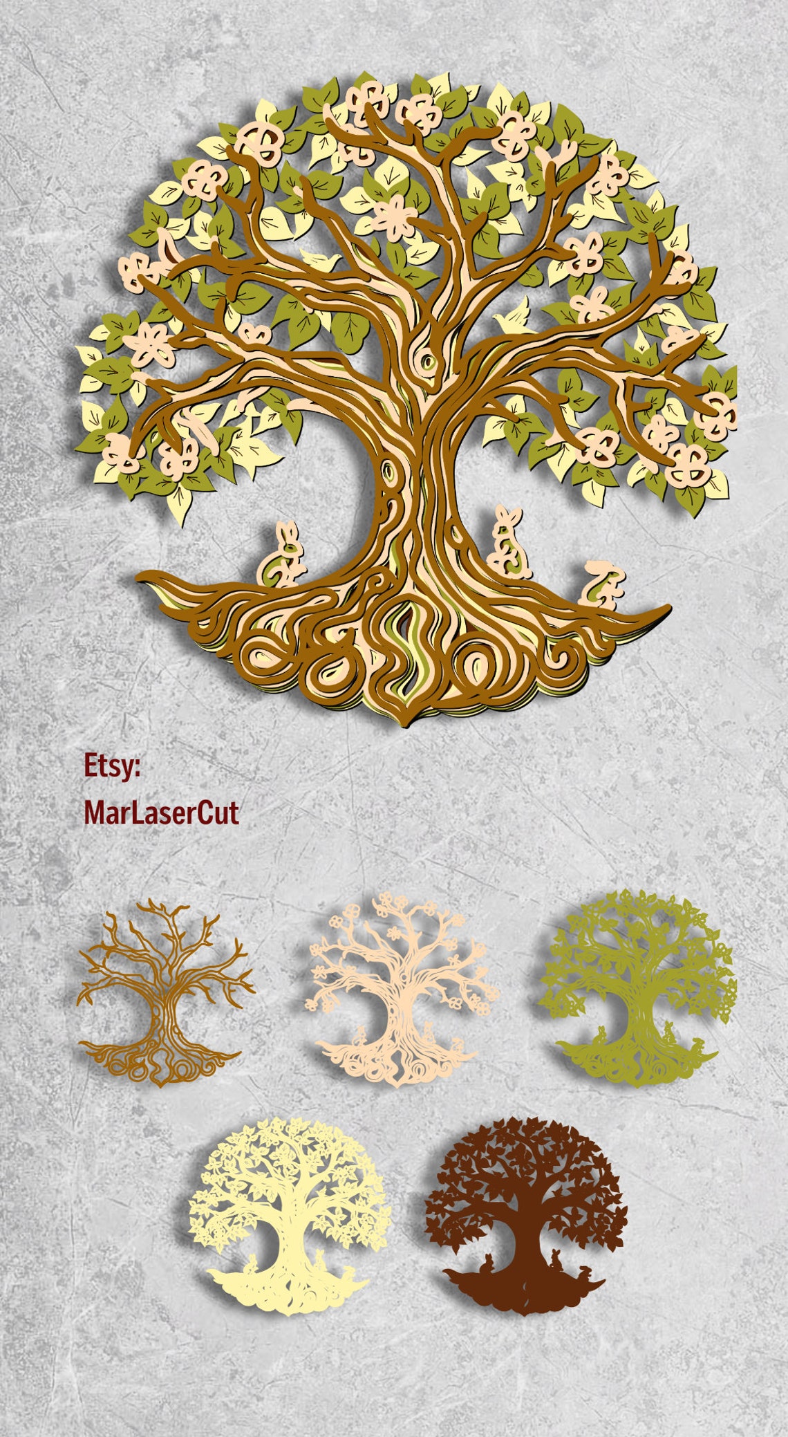 Tree of Life Layered SVG Tree of Life SVG Cut File 3d Layer Tree of ...