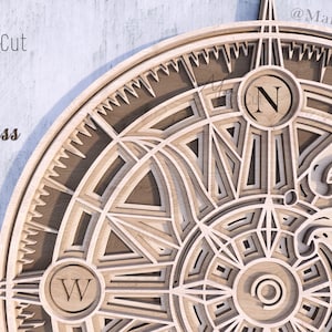 Nautical Compass Laser Cut File SVG Layered Marine Instant Download ...