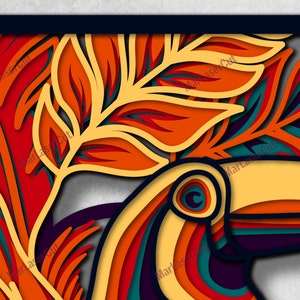 Multilayer Toucan Art Laser Cut File 3D Layered Tropical Laser Cut Dxf ...