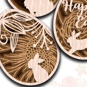 Easter Bunny Laser Cut Multi Layered Easter Laser Cut File SVG Happy ...