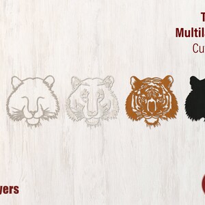 Multilayer Tiger Head Laser Cut File 3D Tiger Mandala Layered Dxf ...