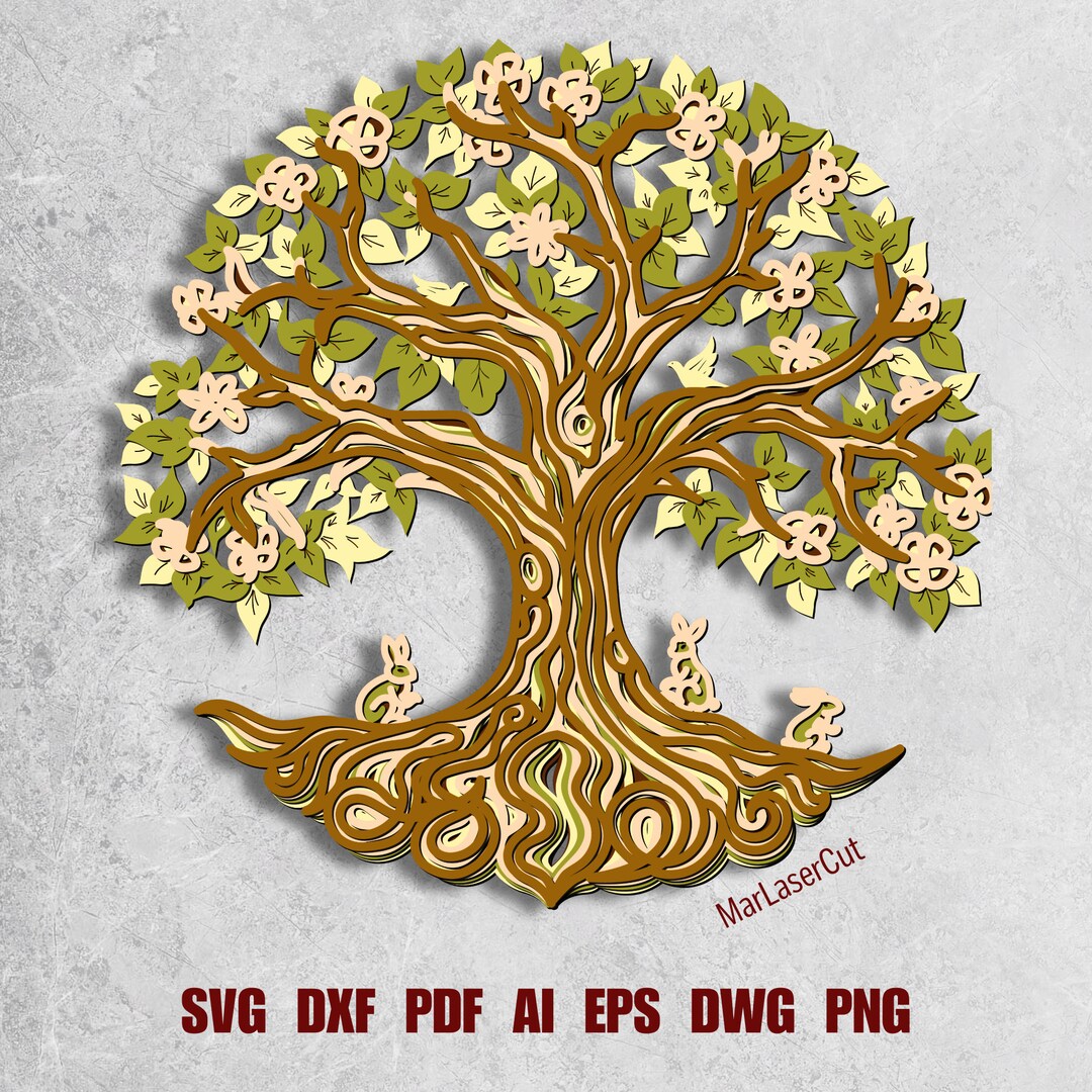 Tree of Life Layered SVG Tree of Life SVG Cut File 3d Layer Tree of ...