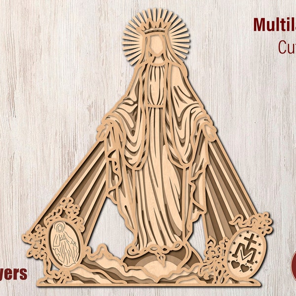 Layered Virgin Mary Svg - Etsy