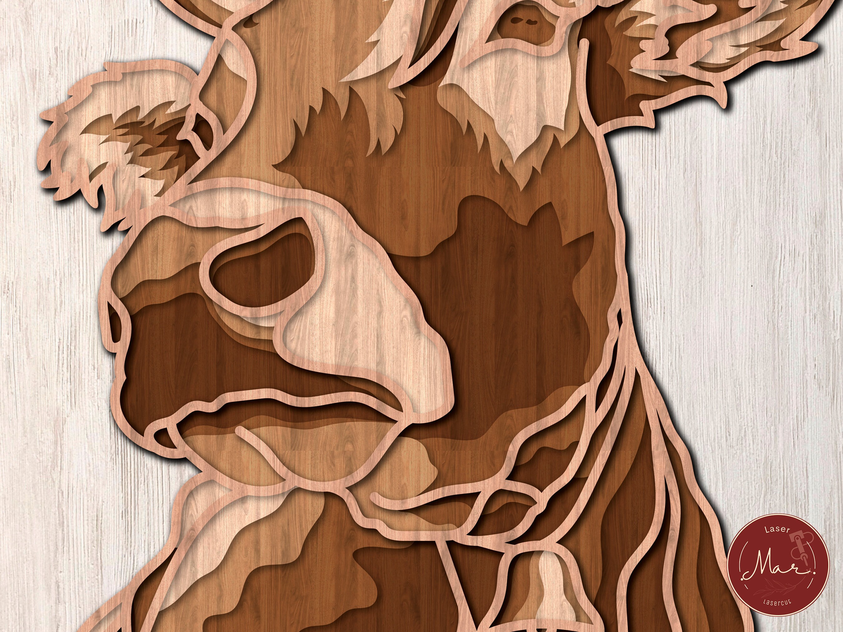 3D Farm Cow Laser Cut File Multilayer Cow Svg for Glowforge Xtool CNC ...