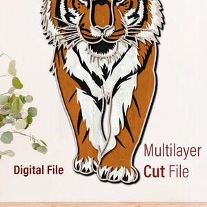 Multilayer Tiger Laser Cut File 3D Tiger Mandala Layered Dxf Dwg ...