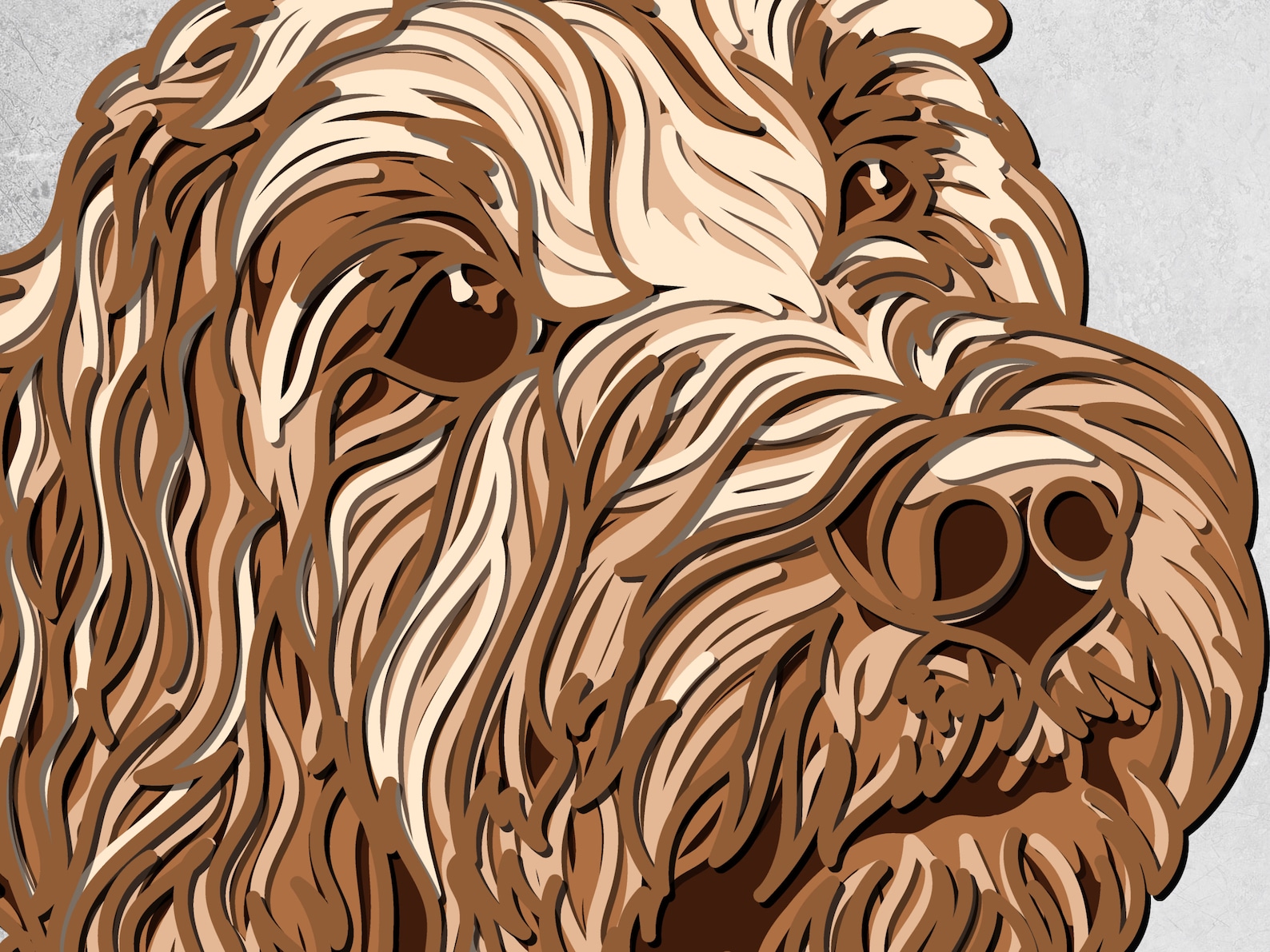 Multilayer Goldendoodle SVG Cut File Laser Paper Cutting Labradoodle ...