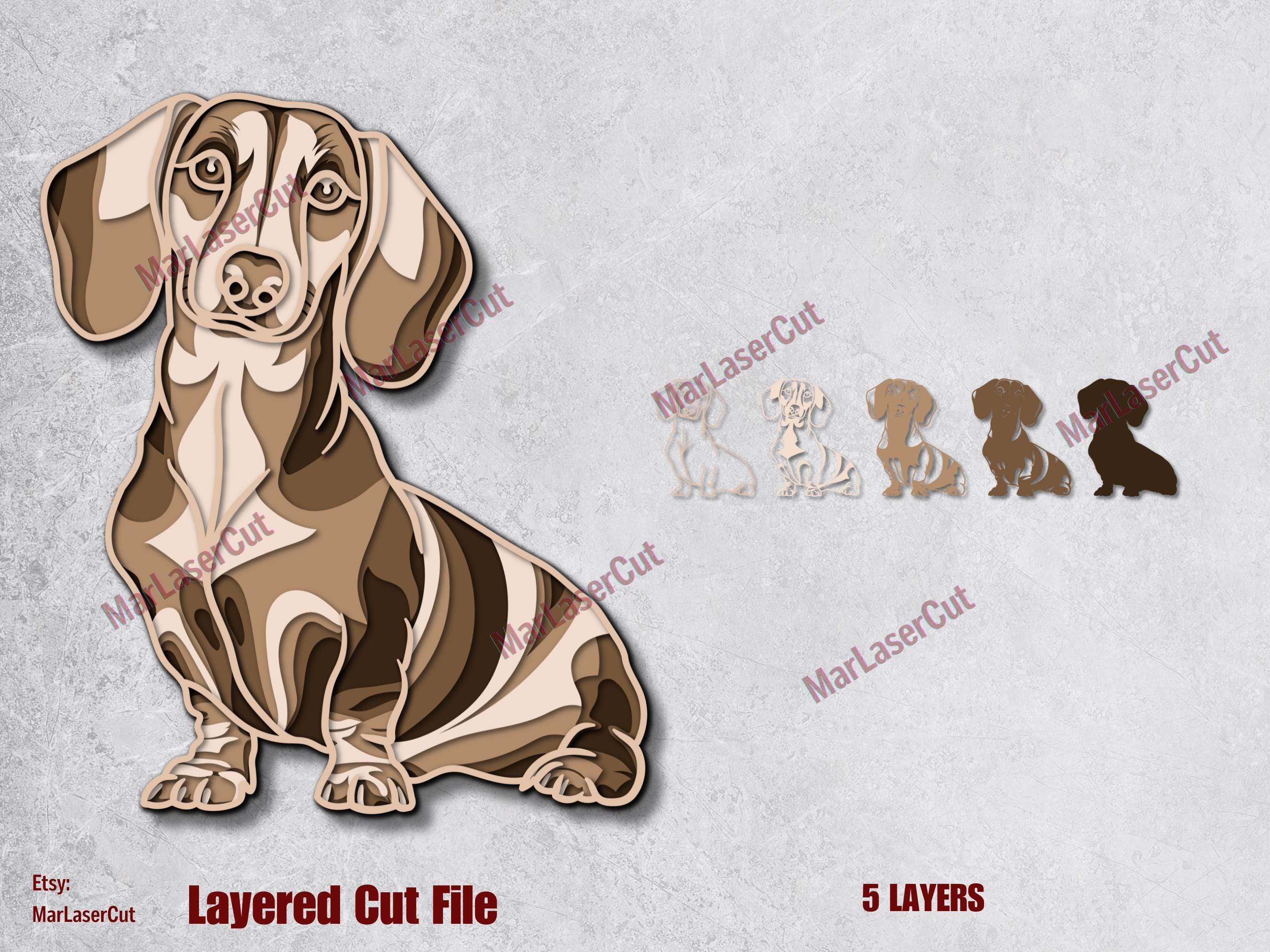 Multilayer Dog Bundle Laser Cut Files Golden Retriever Layered Laser ...