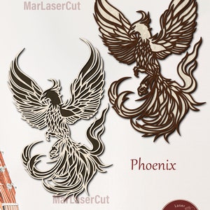 Multilayer Phoenix Laser Cut File 3D Layered Phoenix Paper Cut SVG ...