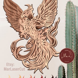 Multilayer Phoenix Laser Cut File 3D Layered Phoenix Paper Cut SVG ...