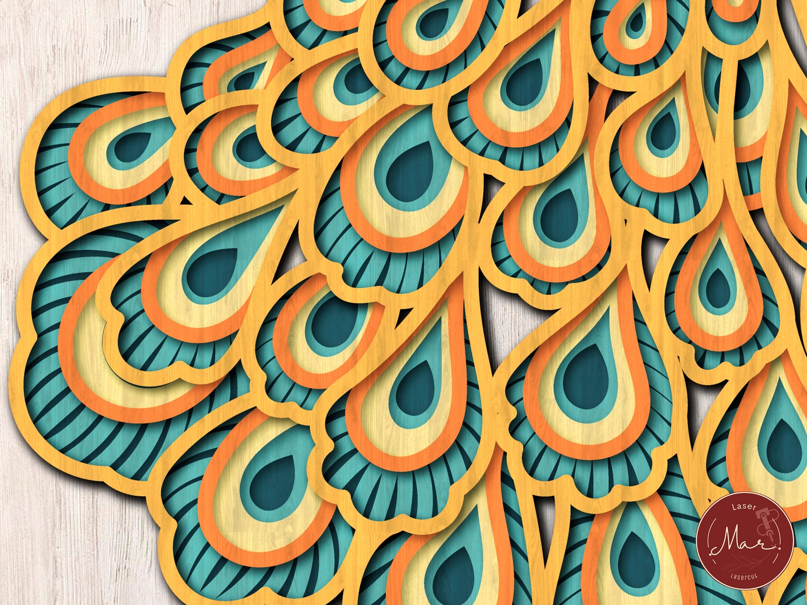 Multilayer Peacock Laser Cut File 3D Layered Peacock Layered Dxf Dwg ...