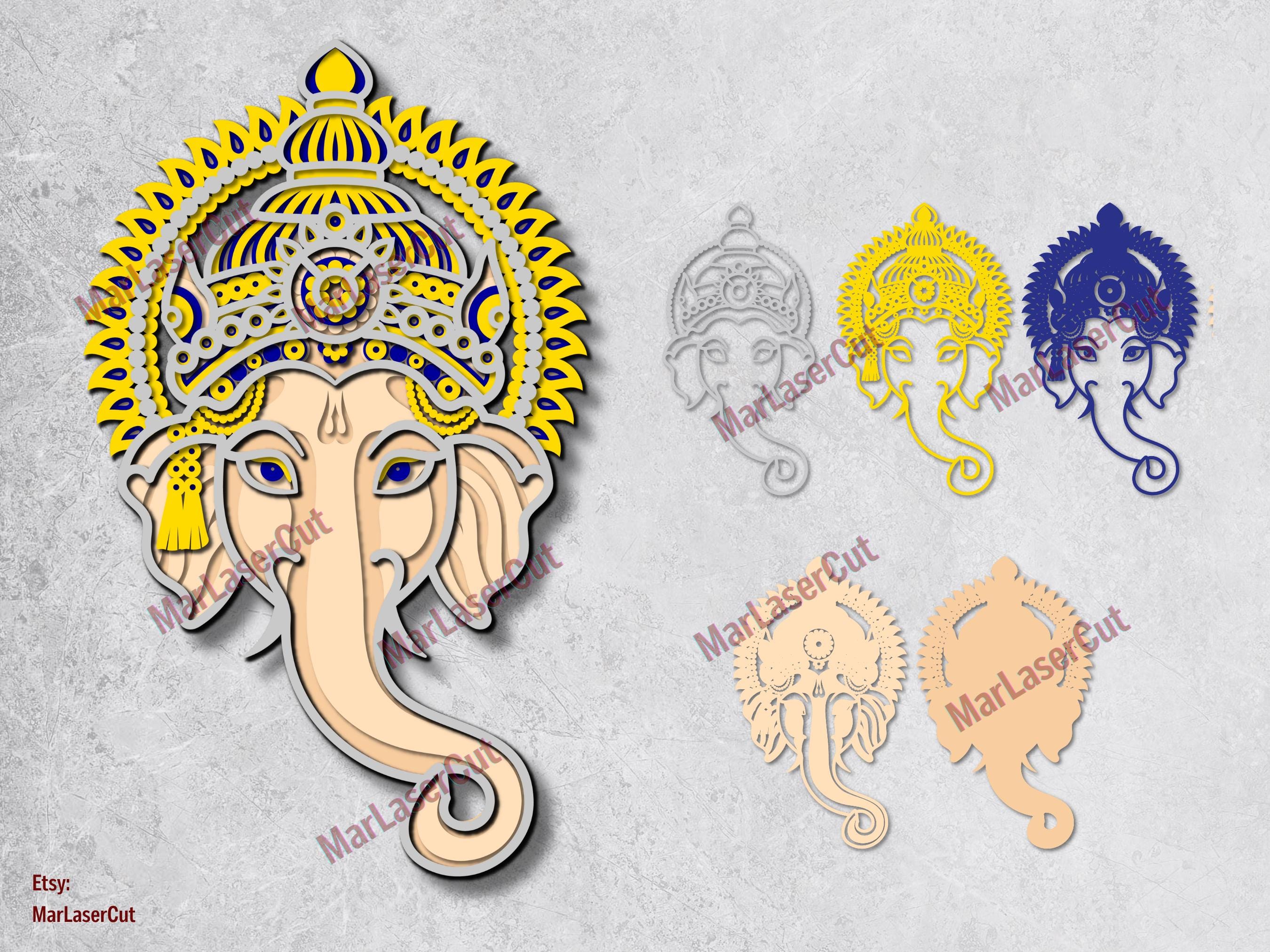 Multilayer Ganesha God Laser Cut File 3D Hinduism Mandala Layered Dxf ...