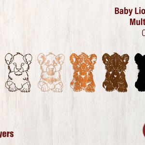 Multilayer Baby Lion Cub Laser Cut File 3D Layered Lion Layered Dxf Dwg ...