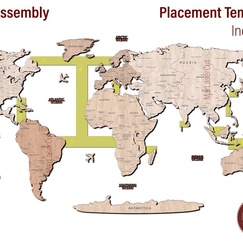 World Maps Laser Cutter - Etsy