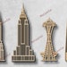 Multilayer Individual USA Landmarks Laser Cut File 3D Layered United ...