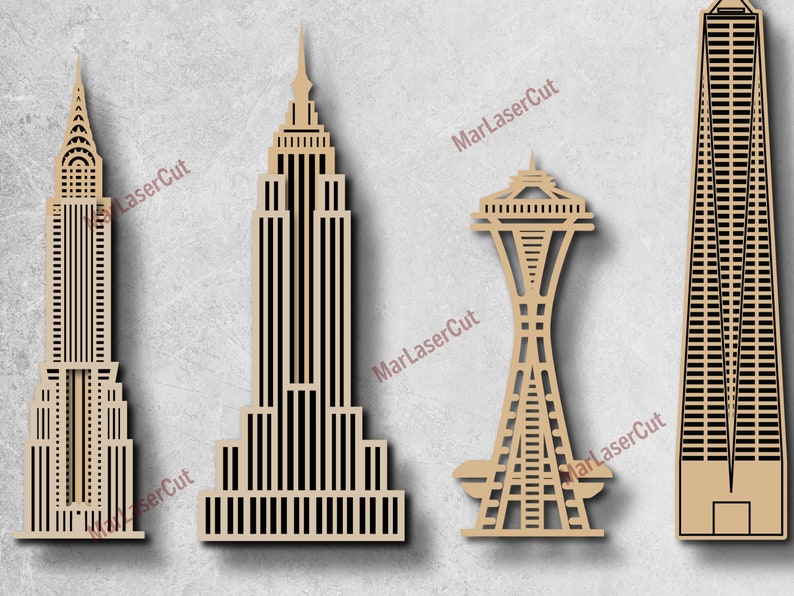 Multilayer Individual USA Landmarks Laser Cut File 3D Layered United ...