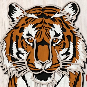 Multilayer Tiger Laser Cut File 3D Tiger Mandala Layered Dxf Dwg ...