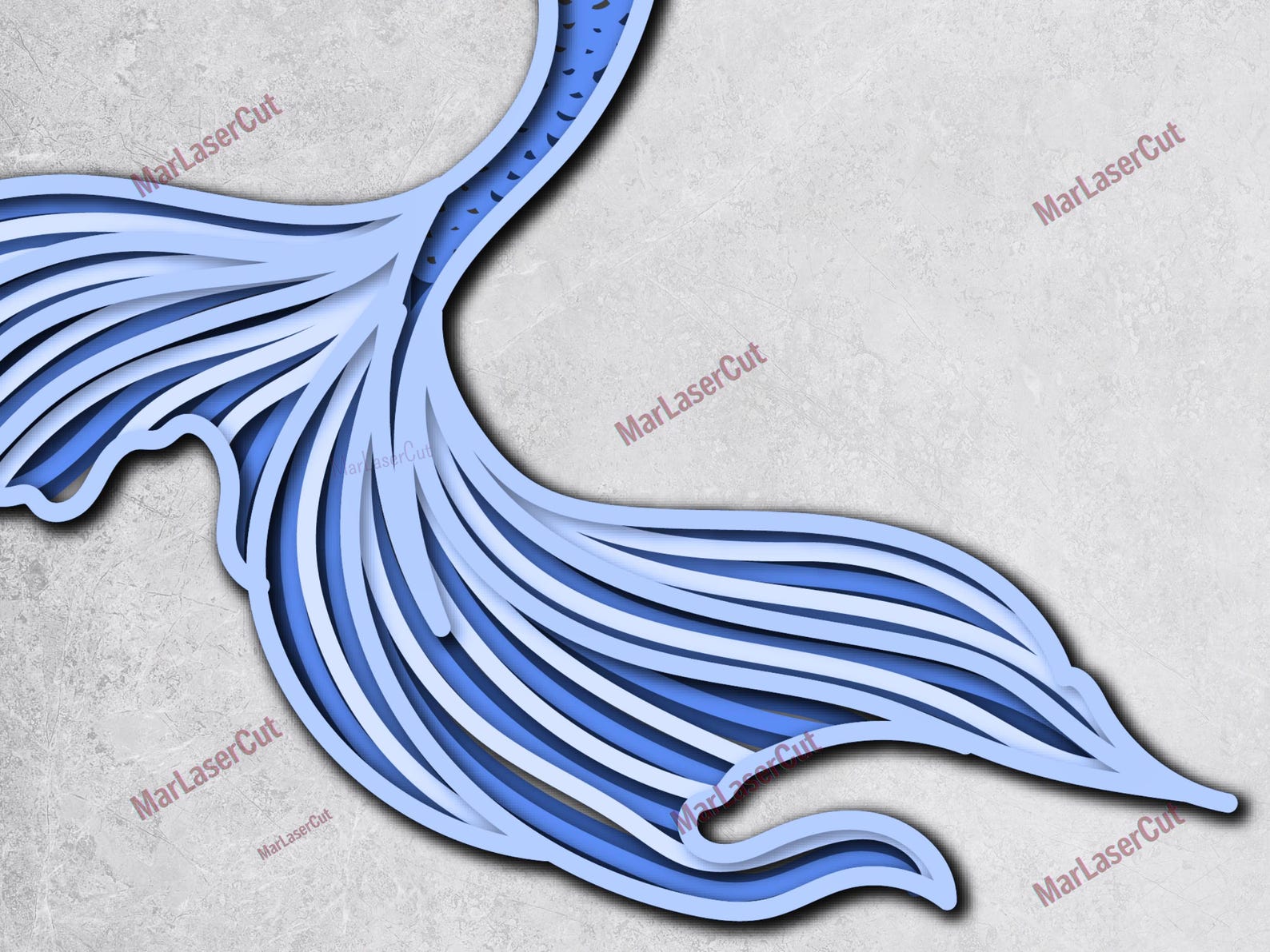 Multilayer Mermaid SVG Laser Cut, Layered Panel for Paper Cut, Coastal ...