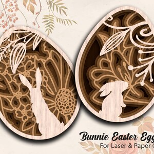 Easter Bunny Laser Cut Multi Layered Easter Laser Cut File SVG Happy ...