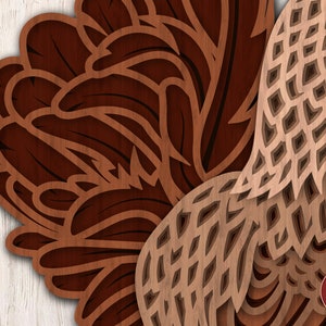 Multilayer Rooster Chicken Laser Cut File 3D Layered Rooster Layered ...