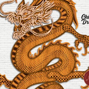 Multilayer Chinese Dragon Laser Cut 3D SVG File for CNC Machine Instant ...