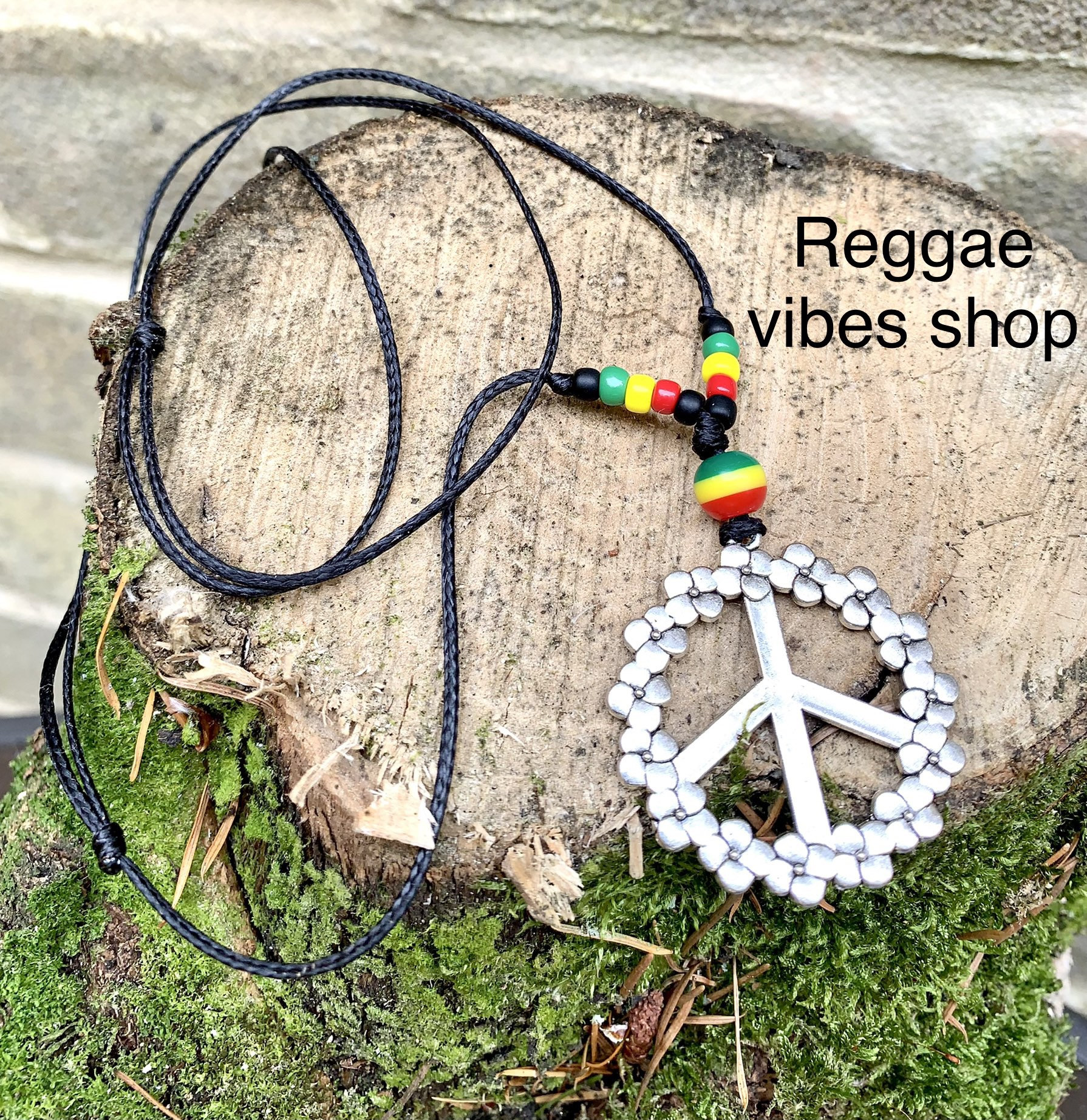 Peace Sign Necklace/peace Sign Pendant/peace Symbol/reggae Pendant ...