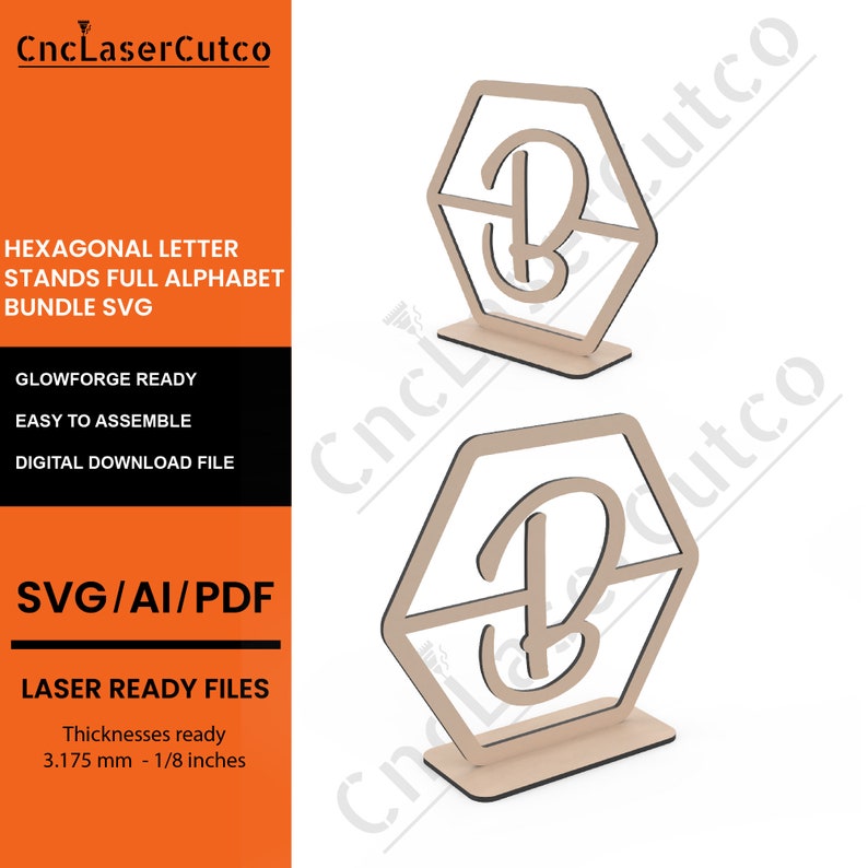 Letter Stand Full Alphabet SVG Alphabet Stand Laser Cut File - Etsy