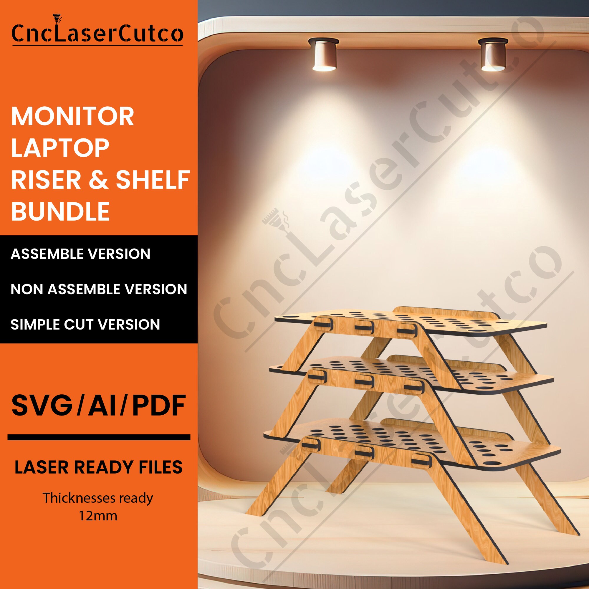 Laptop Stand SVG, Monitor Riser Bundle Svg, Monitor Stand CNC File ...