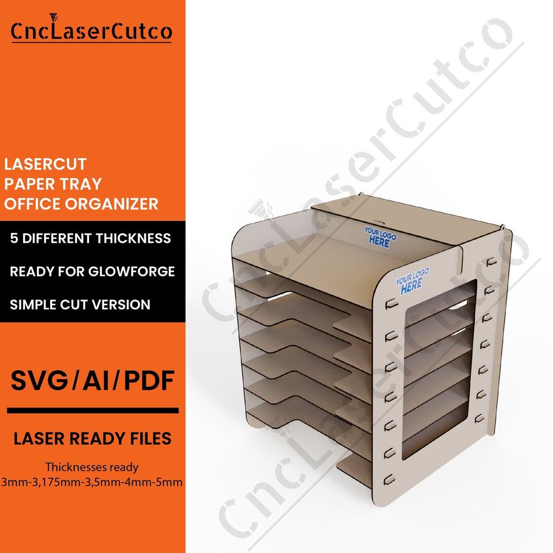 Wooden Paper Organizer, Laser Cut Files, Office Storage SVG, Desk ...
