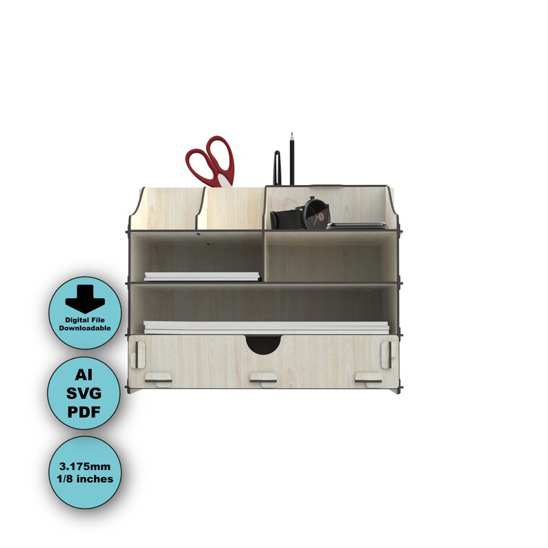 Office Storage Organizer SVG shelf and Drawer for Organizing - Etsy