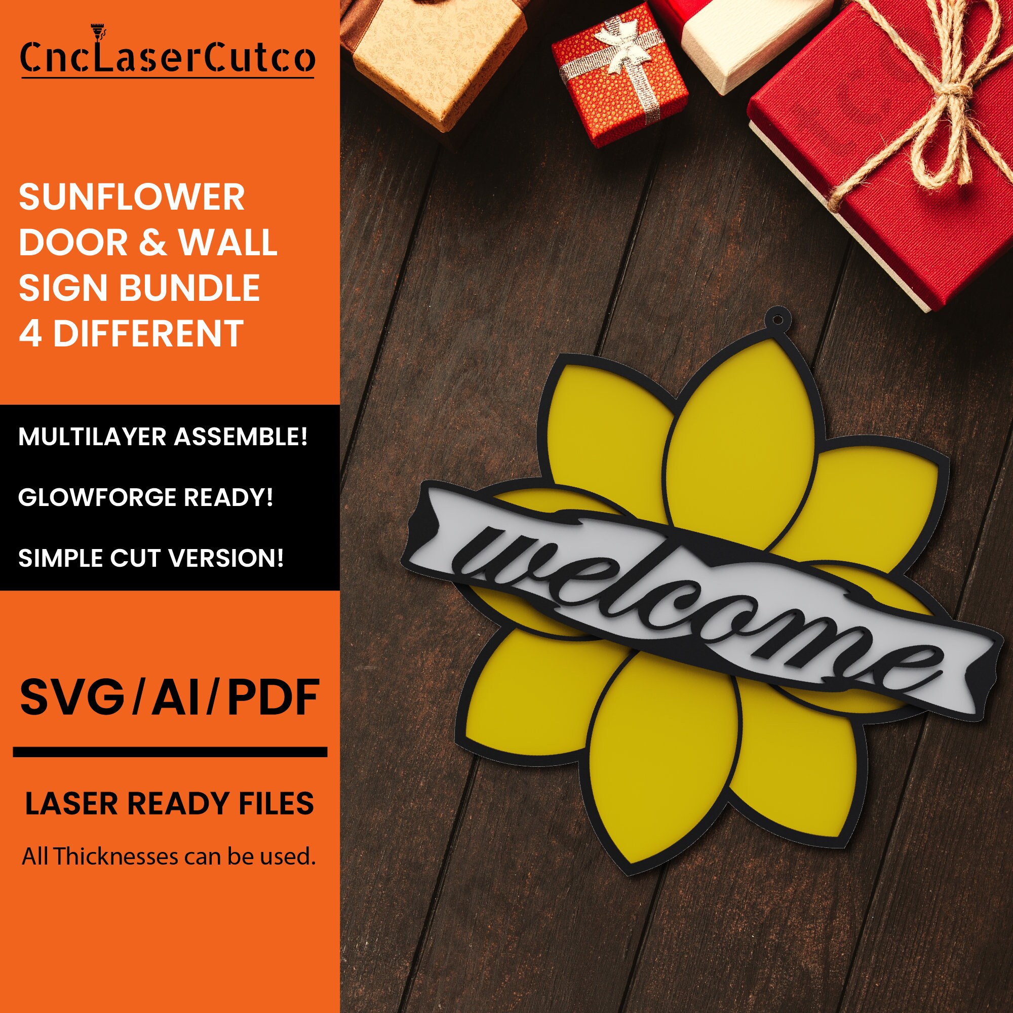 Multilayer Sign SVG Bundle, Multilayer Laser Cut File, Front Door Sign ...