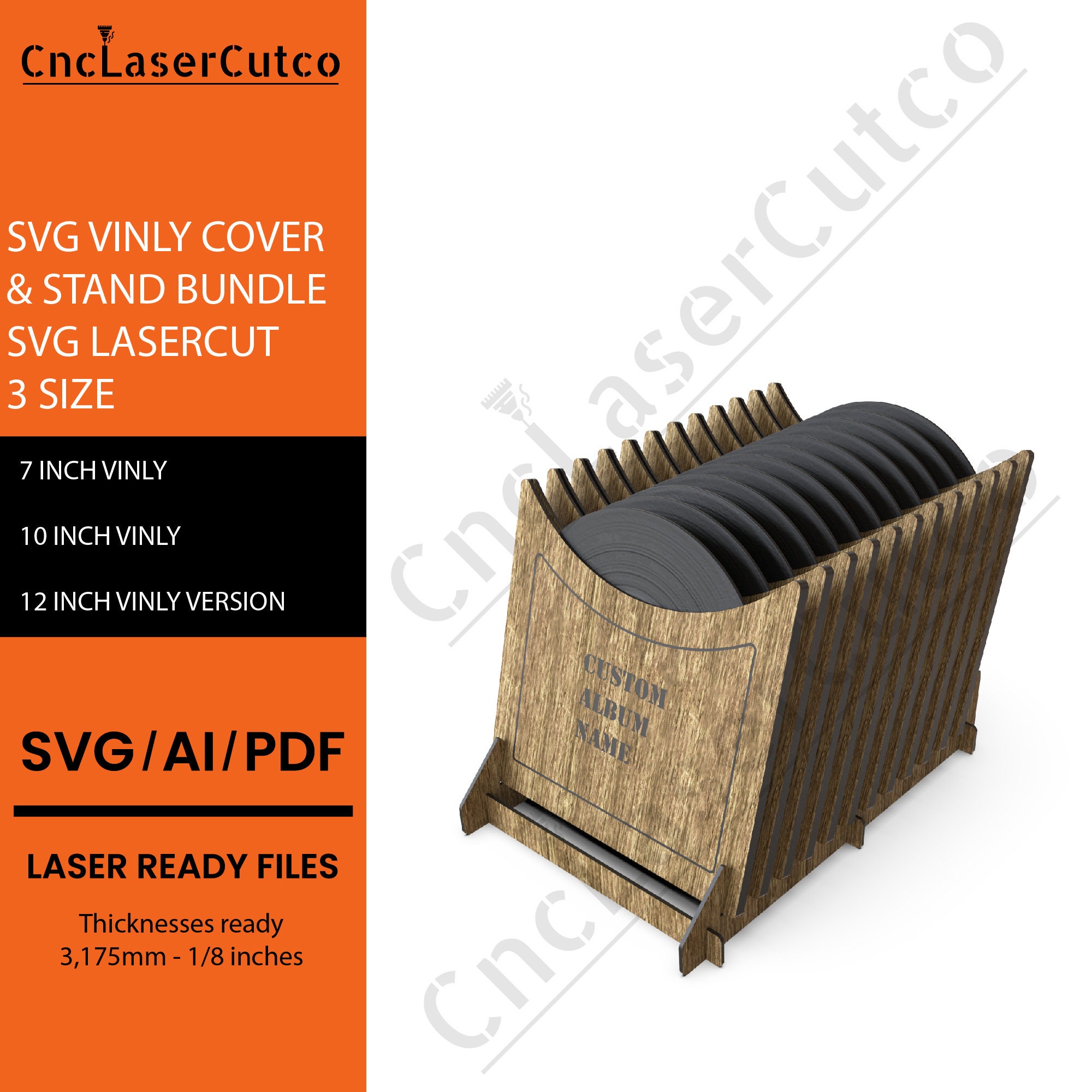SVG Vinly Cover, Vinly Stand Laser Cut File, Wooden Stand SVG, Ready ...