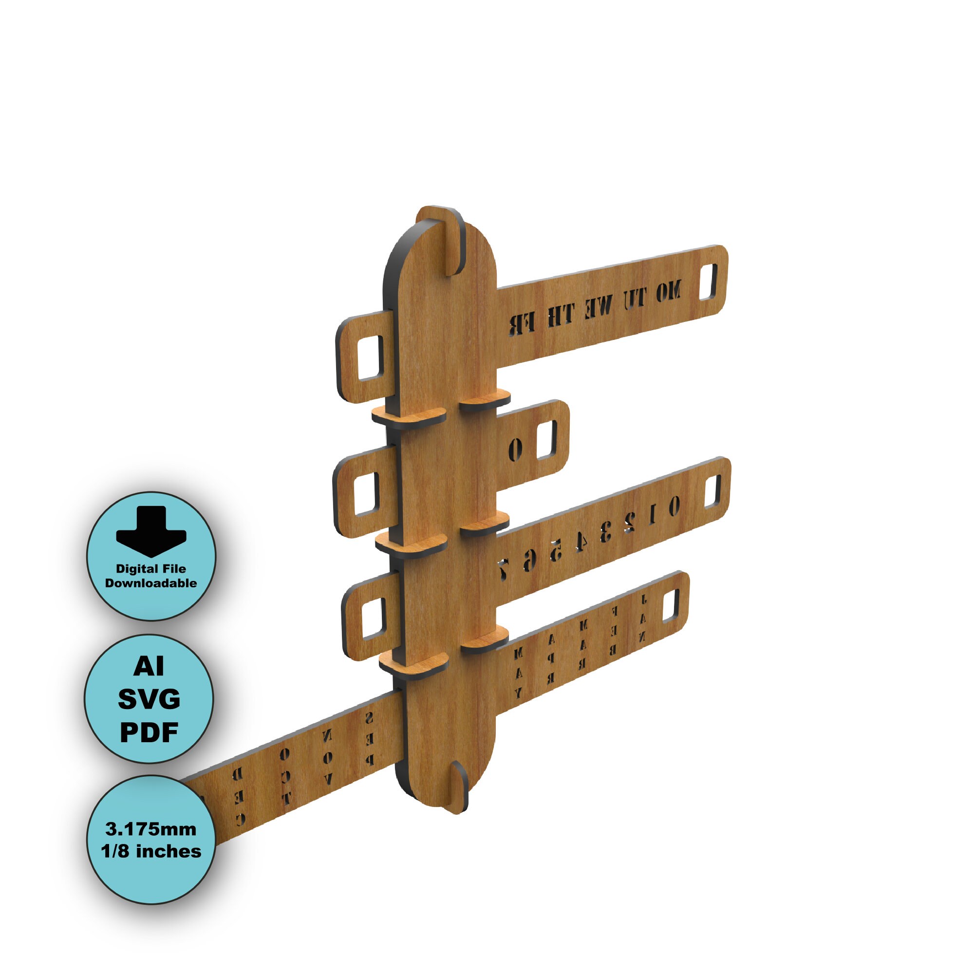 DIY Infinite Calendar Puzzle Svg Glowforge Ready Calendar - Etsy