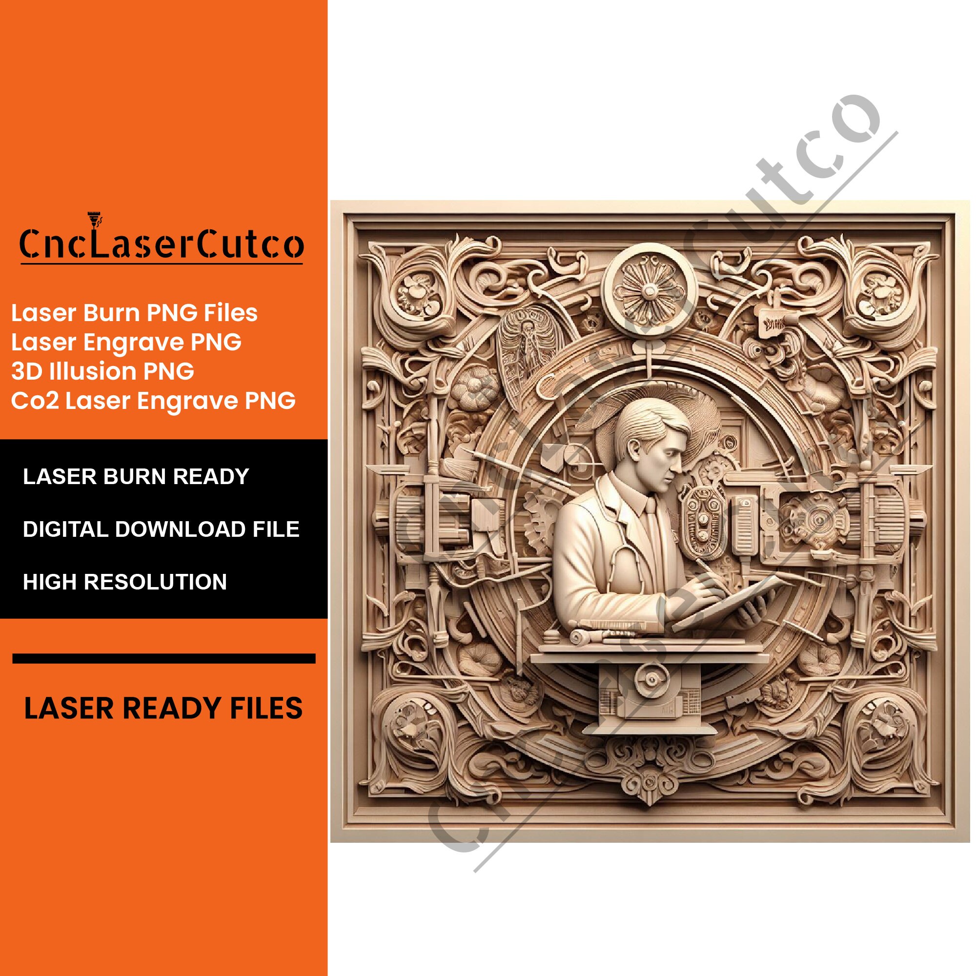 25 Doctors 3D Laser Burn PNG, 3D Illusion Engraving Png File, 3D ...