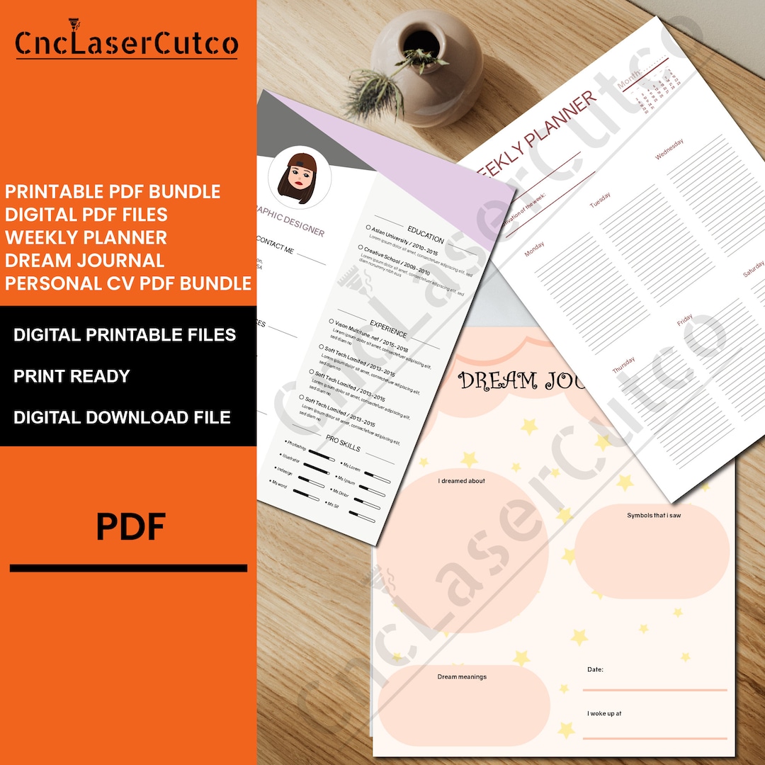 Printable PDF Bundle, Digital Download, Printable Stickers, Printable ...