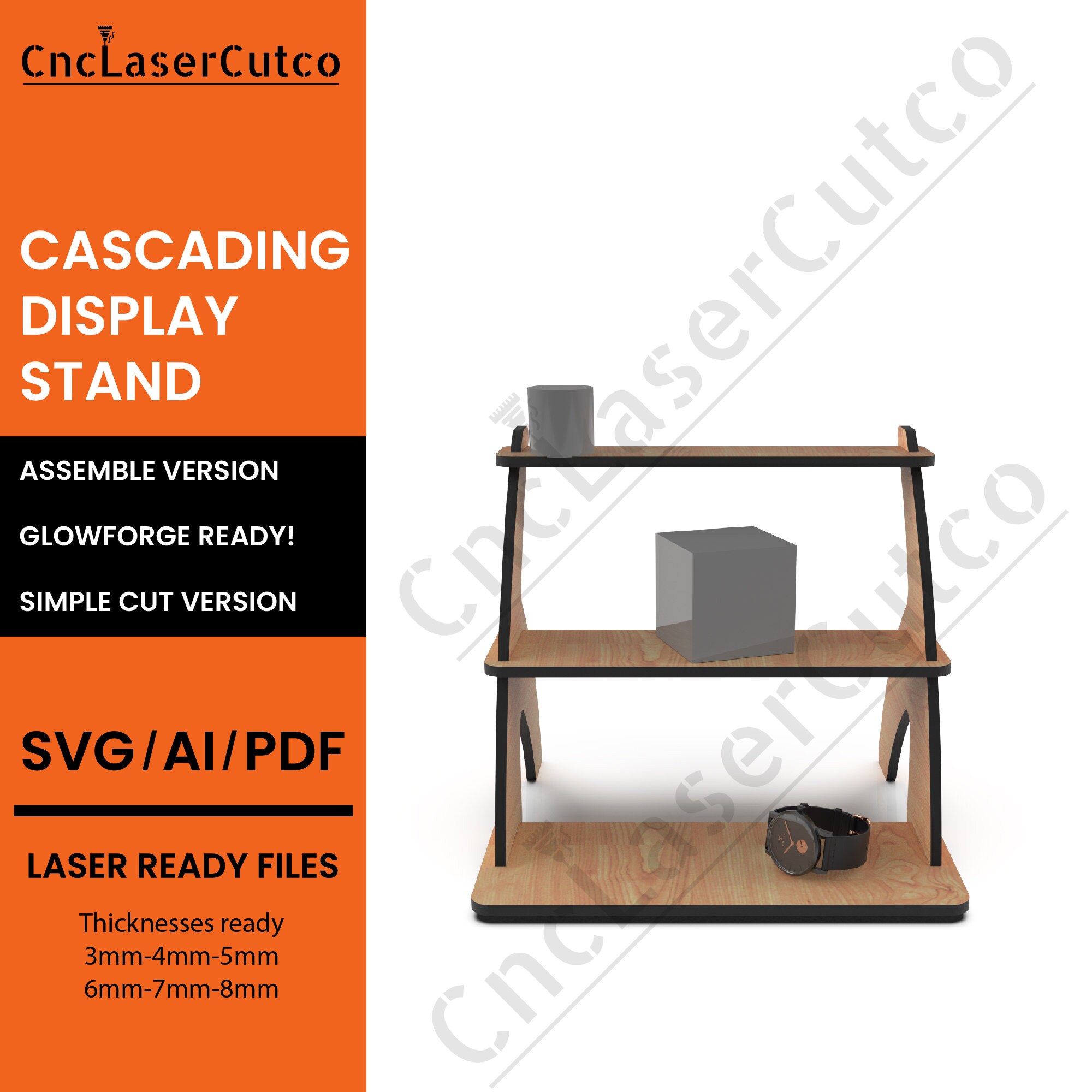 Cascading Display Stand SVG Laser Cut Display Stand Retail - Etsy