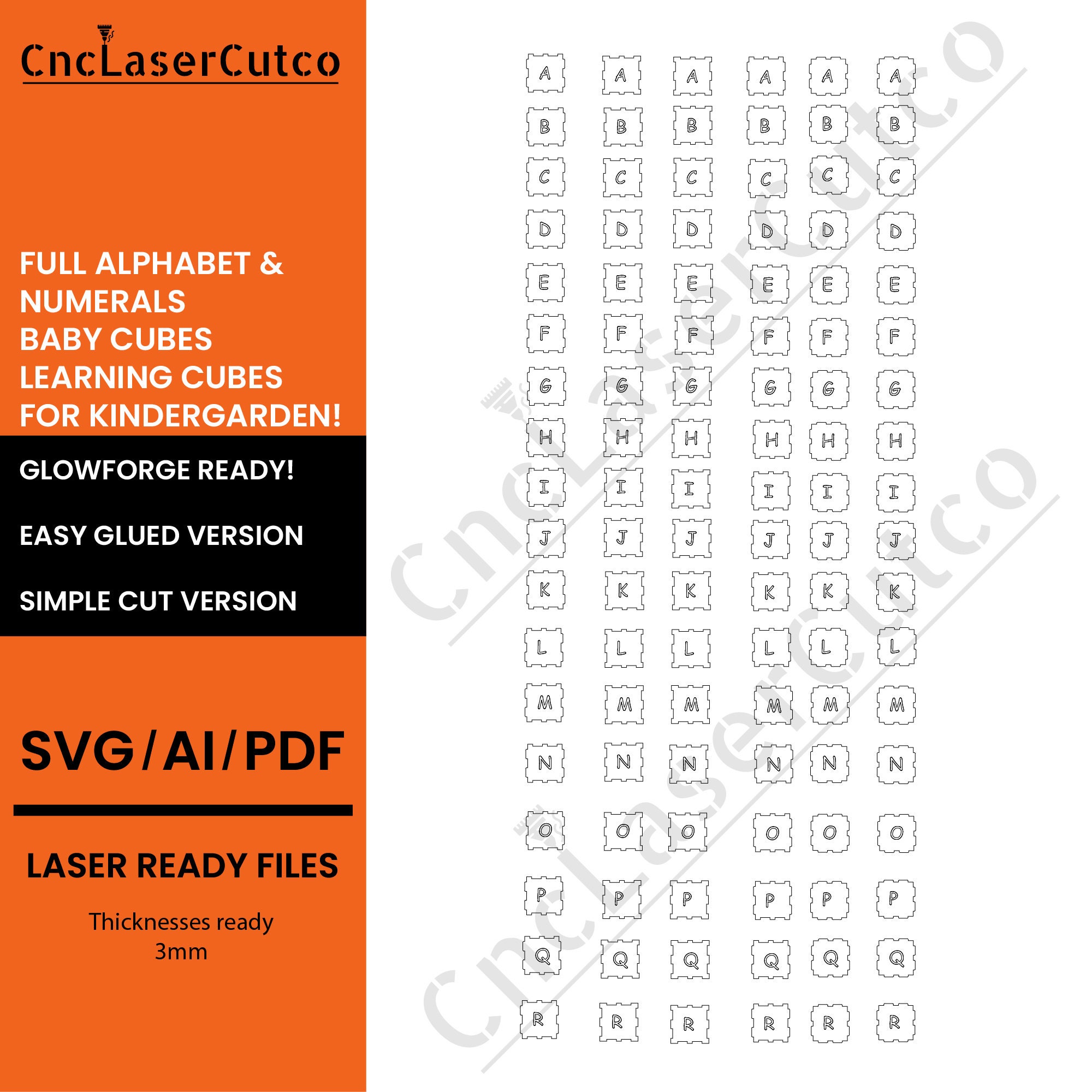 Baby Cubes SVG Bundle, Learning Cubes, ABC Boxes SVG, Laser Cut File ...