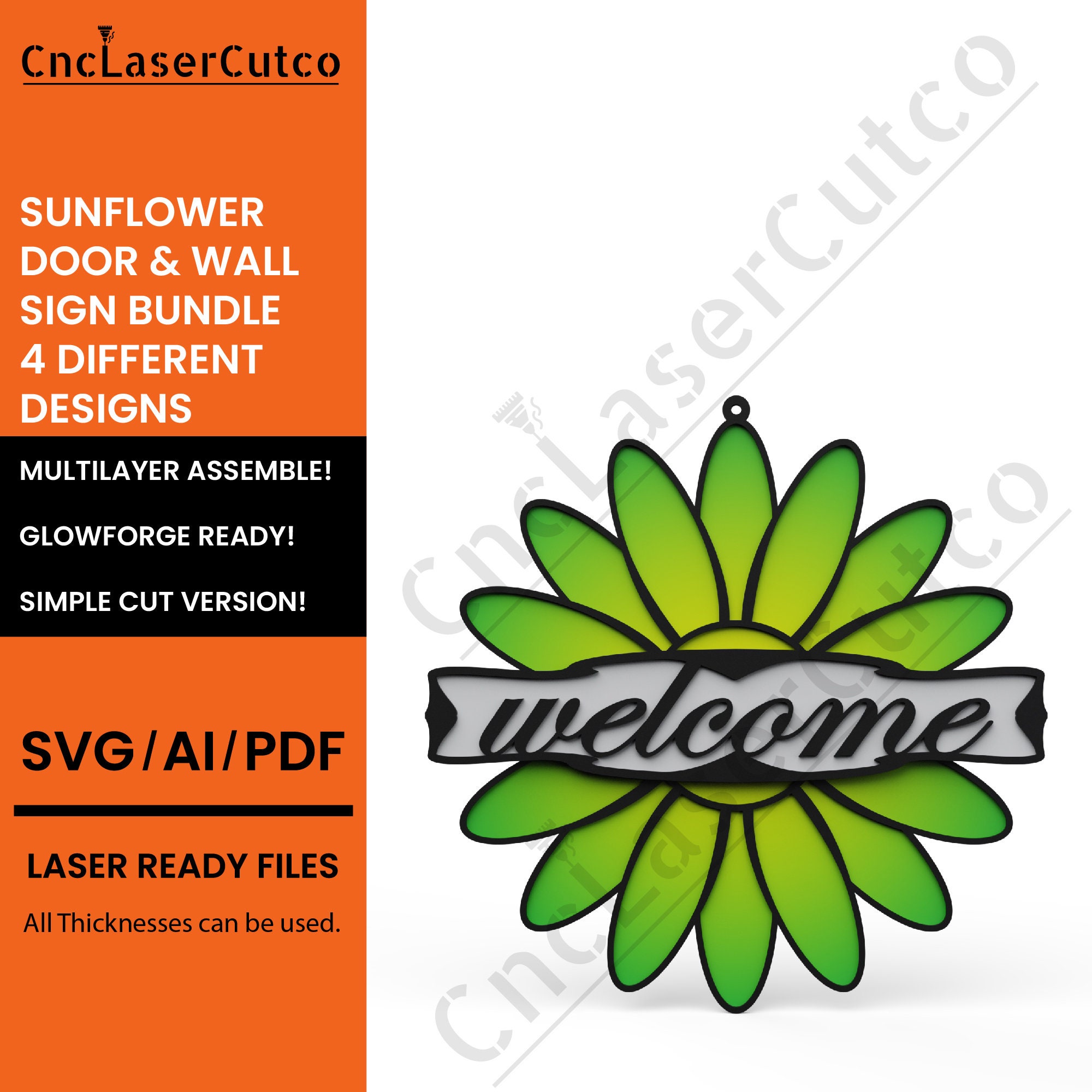 Multilayer Sign SVG Bundle, Multilayer Laser Cut File, Front Door Sign ...