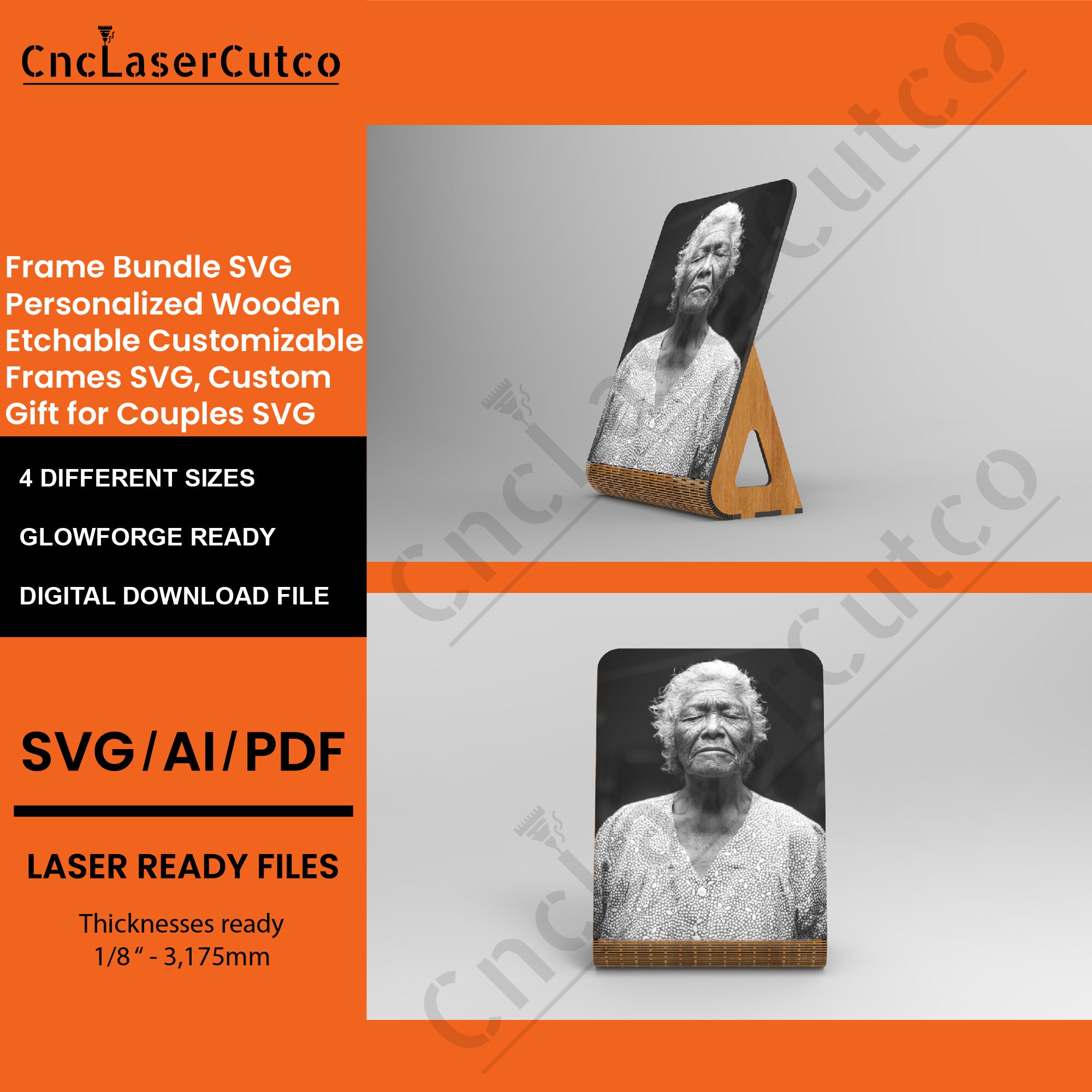 Curved Frame SVG Bundle Photo Holder Laser Cut File Laser - Etsy