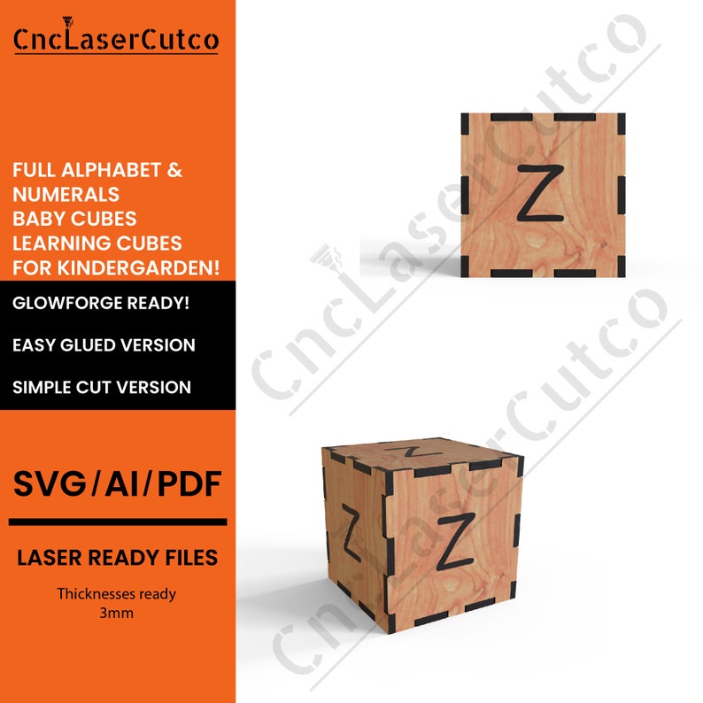 Baby Cubes SVG Bundle, Learning Cubes, ABC Boxes SVG, Laser Cut File ...