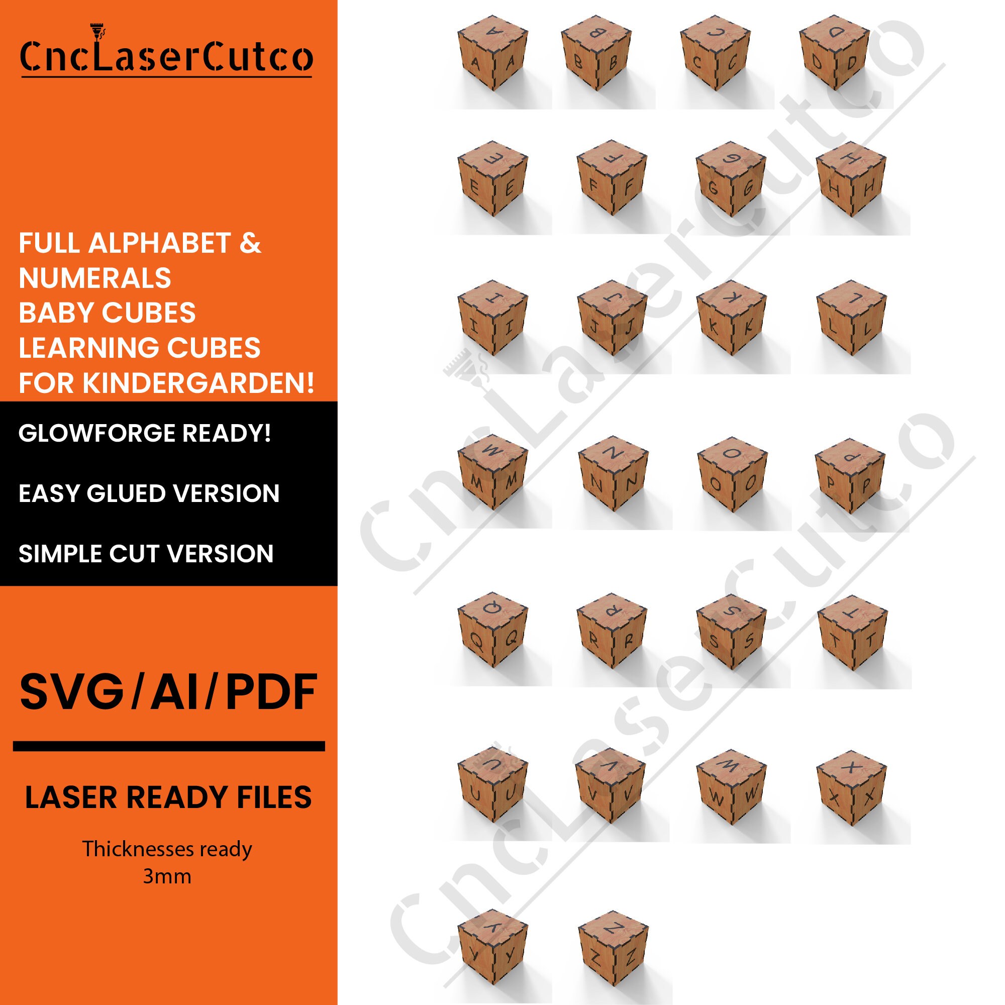 Baby Cubes SVG Bundle, Learning Cubes, ABC Boxes SVG, Laser Cut File ...