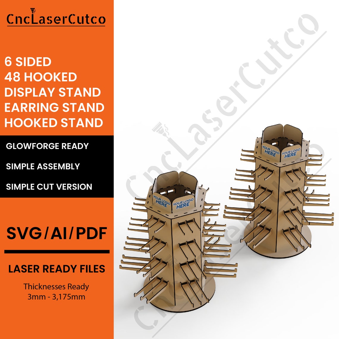 6 Sided Display Stand SVG Keychain Holder Stand SVG Laser - Etsy