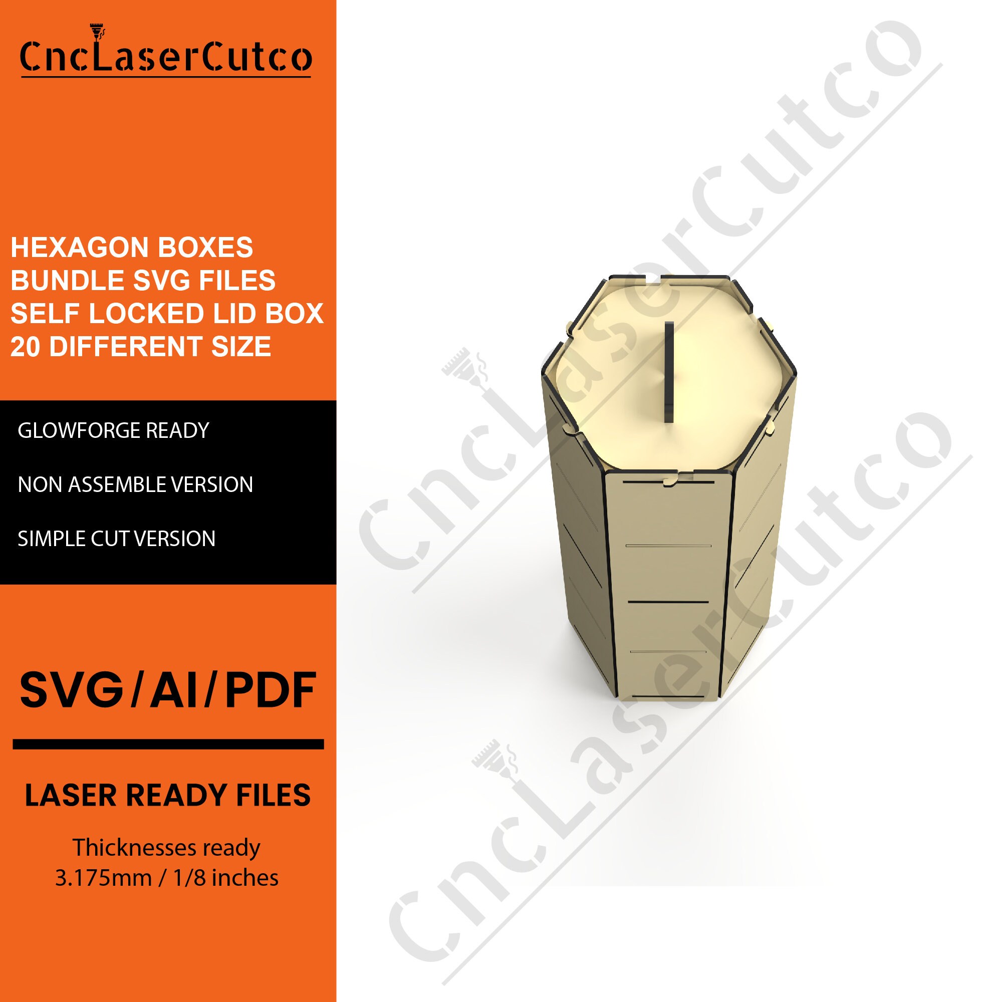 20 Hexagon Boxes SVG Box Svg Bundle Laser Cut Box SVG Ready - Etsy