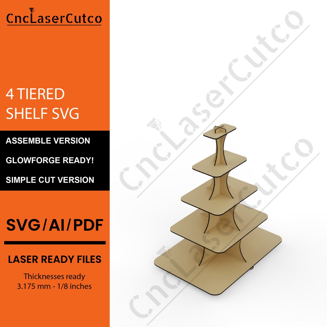 4 Tiered Shelf SVG, Display Stand SVG, Product Holder Stand, Laser Cut ...