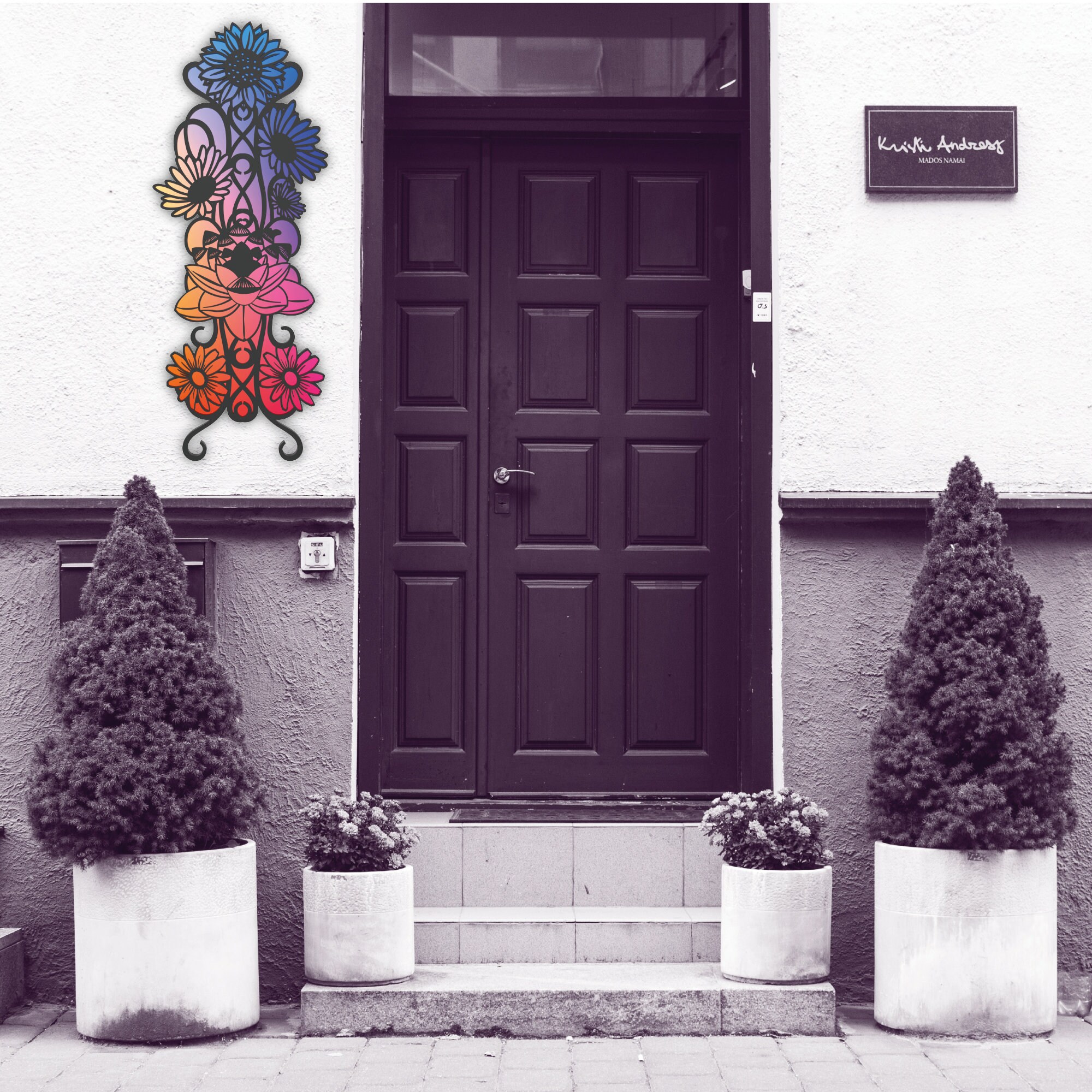 Multi-layer Wall Sign Door Sign Floral Svg Laser Cut File - Etsy