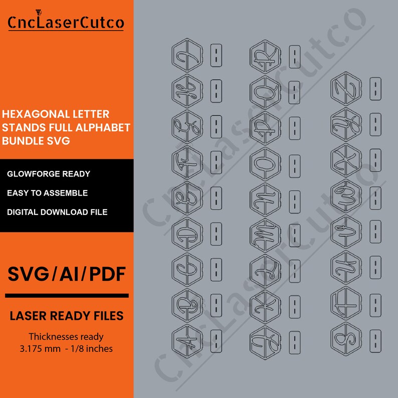 Letter Stand Full Alphabet SVG Alphabet Stand Laser Cut File - Etsy