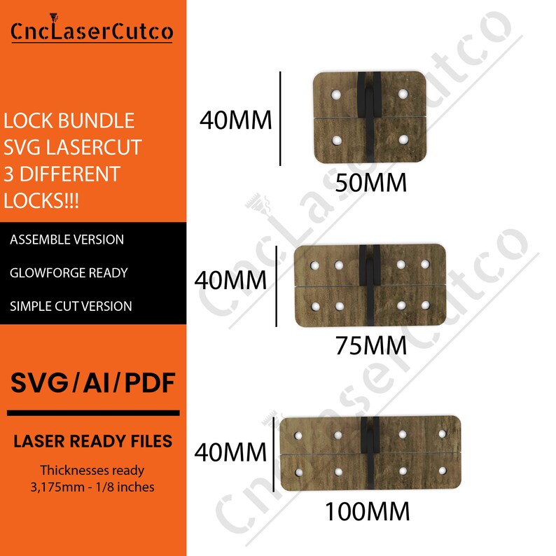 Wooden Lock SVG Bundle, Lock Laser Cut File, Glowforge Ready, Laser Cut ...